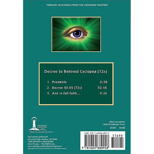 Decree to Elohim Cyclopea | Elizabeth Clare Prophet|The Summit ...