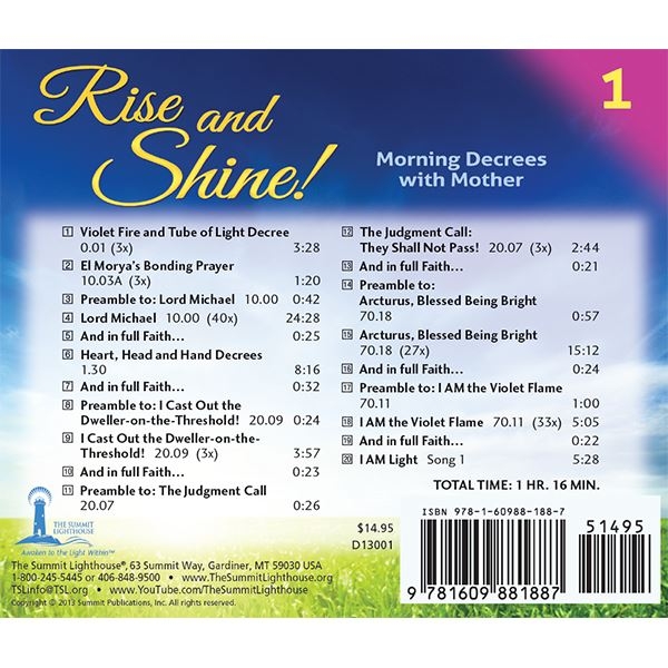 Rise and Shine! CD - Morning Decrees with Elizabeth Clare Prophet|The ...