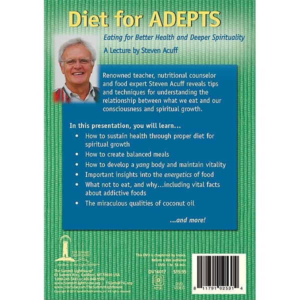 Diet for Adepts - Steven Acuff - DVD|The Summit Lighthouse Spiritual Store