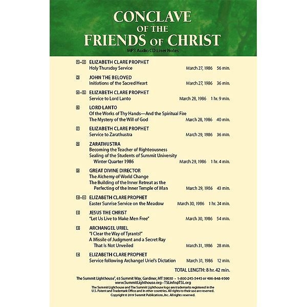 Conclave of the Friends of Christ - DVD-MP3-Easter 1986|The Summit ...
